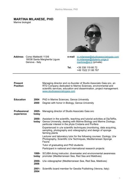 Martina Milanese, PhD - Studio Associato Gaia