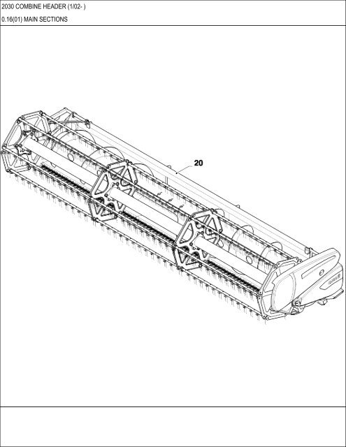 2030 COMBINE HEADER (1/02- ) 0.16(01) MAIN SECTIONS