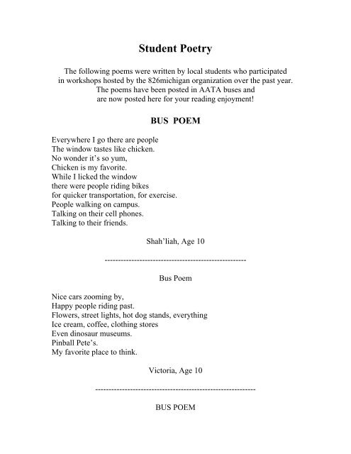 Student Poetry