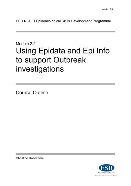 Using Epidata and Epi Info to support Outbreak investigations