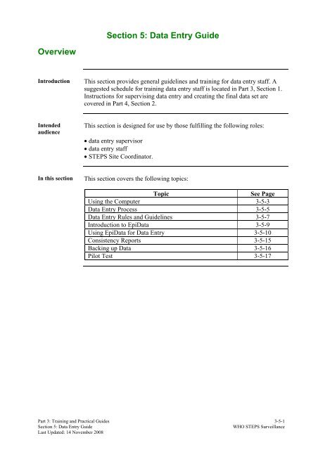 Section 6: Data Entry Guide