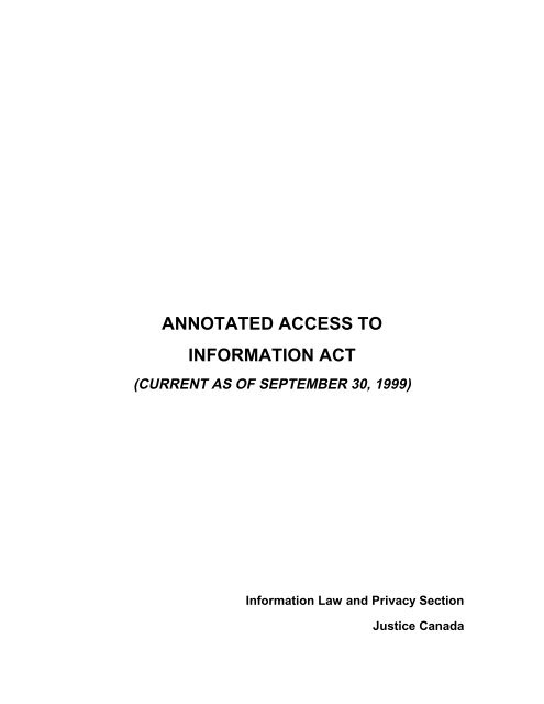 ANNOTATED ACCESS TO INFORMATION ACT - Info Solution ...