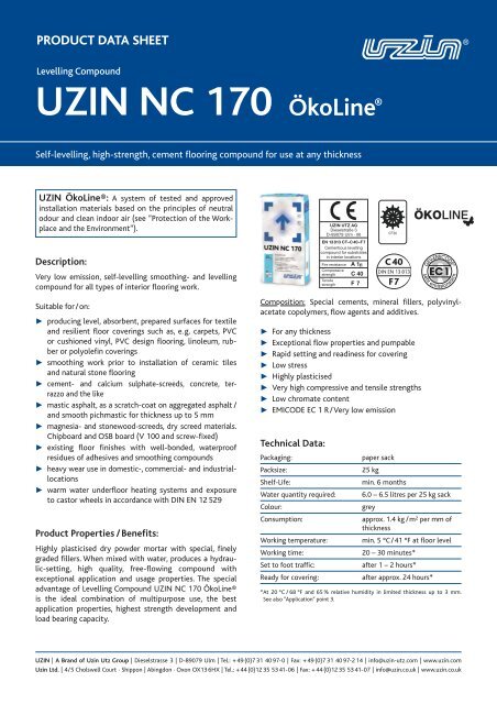 Uzin Nc 170 Egaline Uzin NC 150 Vloeren.nl Dé Vloeren Koning