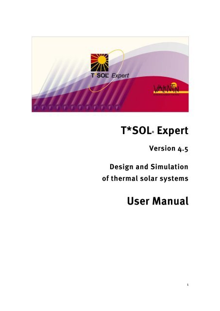 Manual T*SOL Expert 4.5 - Valentin Software