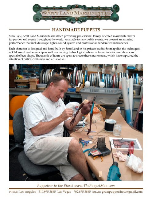 HANDMADE PUPPETS - Scott Land Marionettes