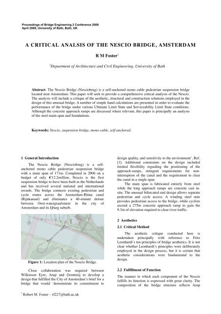 a critical analsis of the nescio bridge, amsterdam - University of Bath