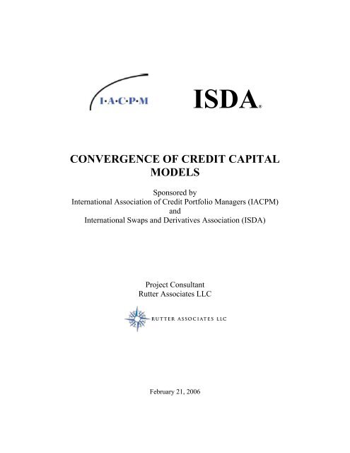 Convergence of Credit Capital Models - ISDA
