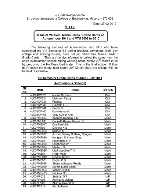 Sjce College Logo SJCE Archives Star Of Mysore