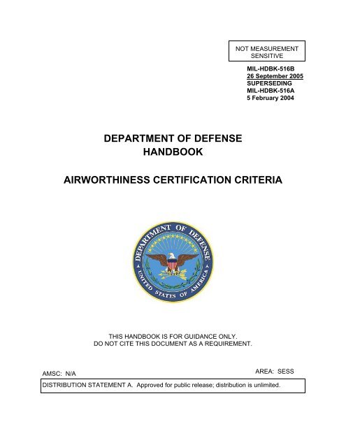 MIL-HDBK-516B, Airworthiness Certification Criteria - AcqNotes.com