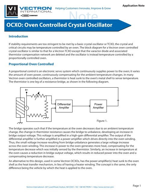OCXO: Oven Controlled Crystal Oscillator - Vectron International