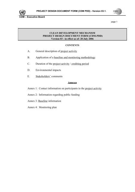 PROJECT DESIGN DOCUMENT FORM (CDM PDD) - Version 03.1