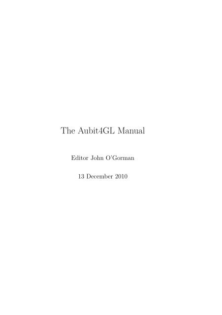 The Aubit4GL Manual