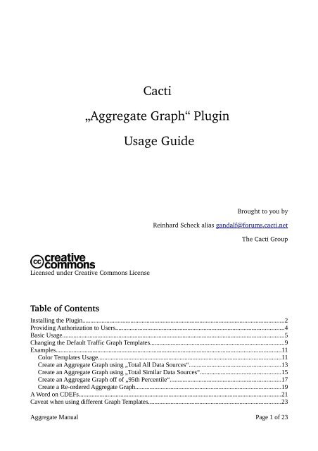 Aggregate Manual - Cacti Docs