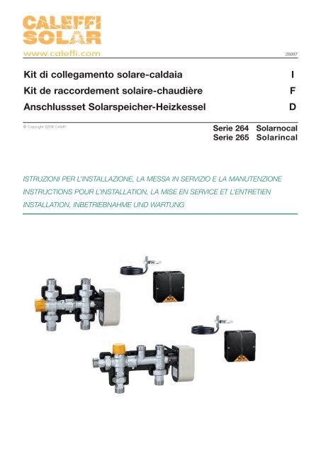 Kit di collegamento solare-caldaia I Kit de raccordement ... - Caleffi