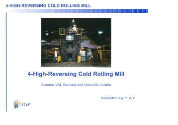 A brief on Cold Rolling of Steel in a 4 Hi Mill