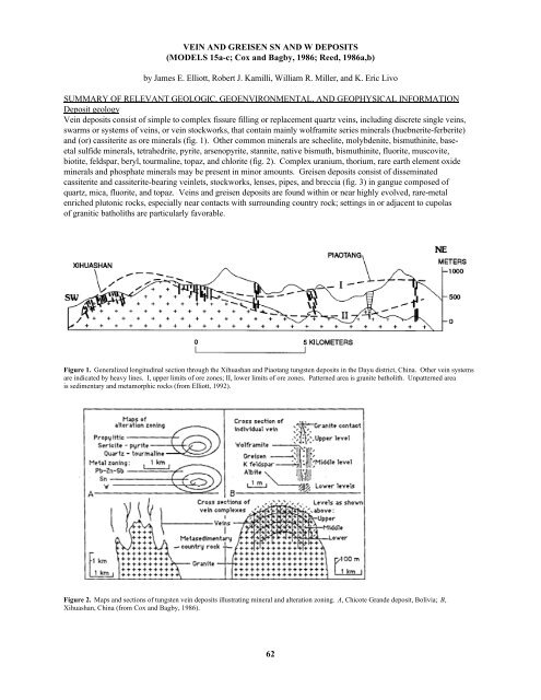 62 VEIN AND GREISEN SN AND W DEPOSITS (MODELS 15a-c ...