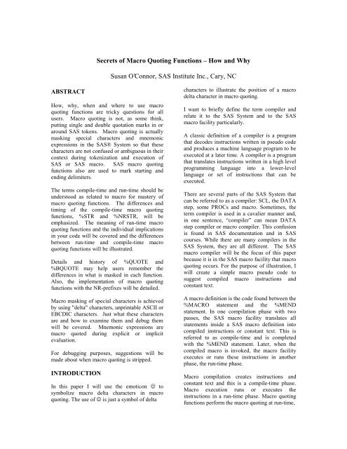 Secrets Of Macro Quoting Functions How And Why