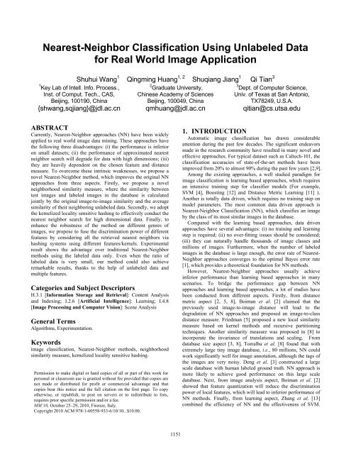 Nearest-Neighbor Classification Using Unlabeled Data for Real ... Nearest-Neighbor Classification Using Unlabeled Data for Real ...