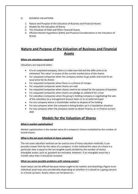 Nature And Purpose Of The Valuation Of Business And OpenTuition nature-and-purpose-of-the-valuation-of-business-and-opentuition