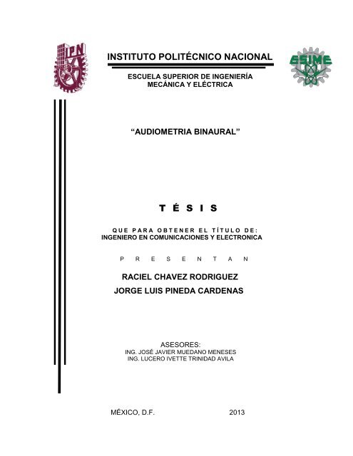 INSTITUTO POLITÉCNICO NACIONAL T É S I S - Tesis en el IPN ...