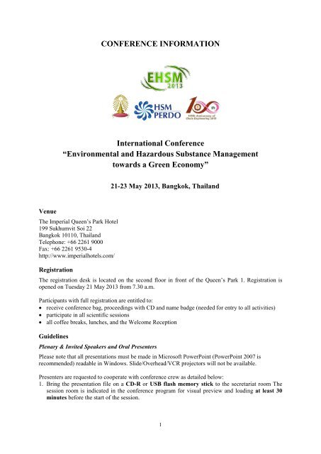 CONFERENCE INFORMATION International Conference ...