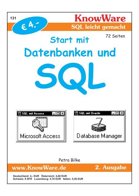Start mit Datenbanken und SQL - KnowWare-Verlag