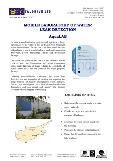 LABORATORY OF WATER LEAK DETECTION ... - vitaldrive.net