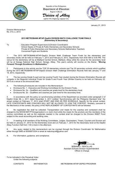 Division of Albay - DepEd Albay