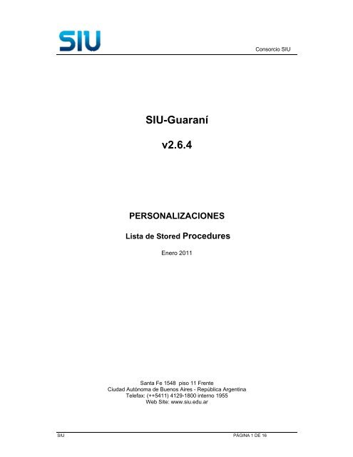 SIU-Guaraní v2.6.4 PERSONALIZACIONES - Rectorado UAdER