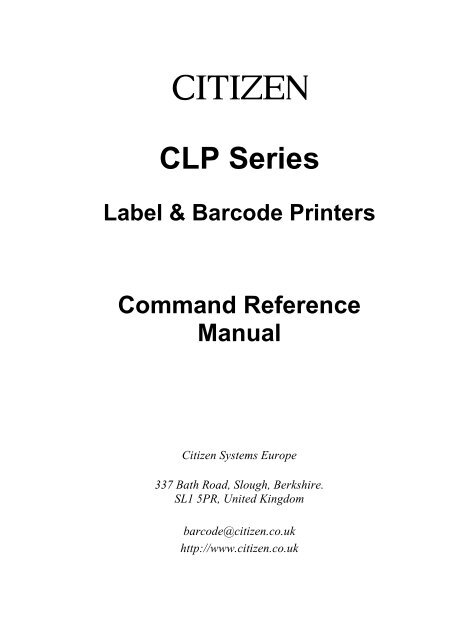 CLP Command Reference Manual - Citizen