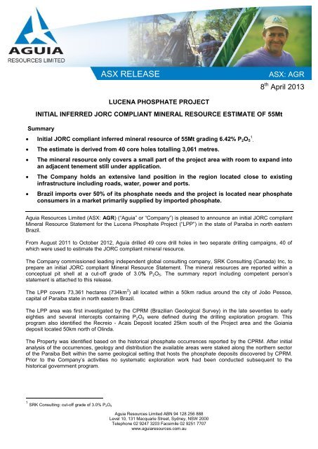JORC Compliant Mineral Resource Statement - InfoMine