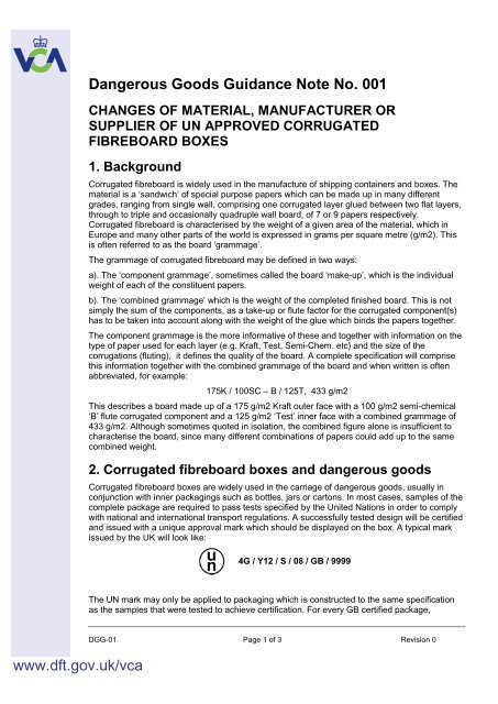 Changing the Specifications of UN Certified Corrugated Boxes
