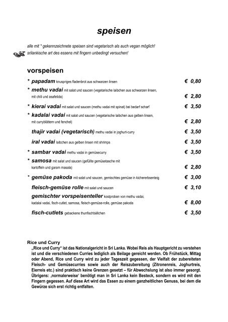 speisen - in der Curry Insel!