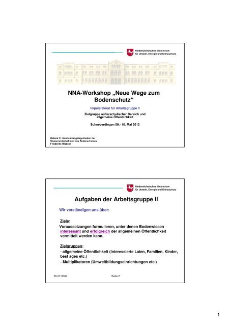 Friederike Ribbeck: Impulsvortrag - NNA - Niedersachsen