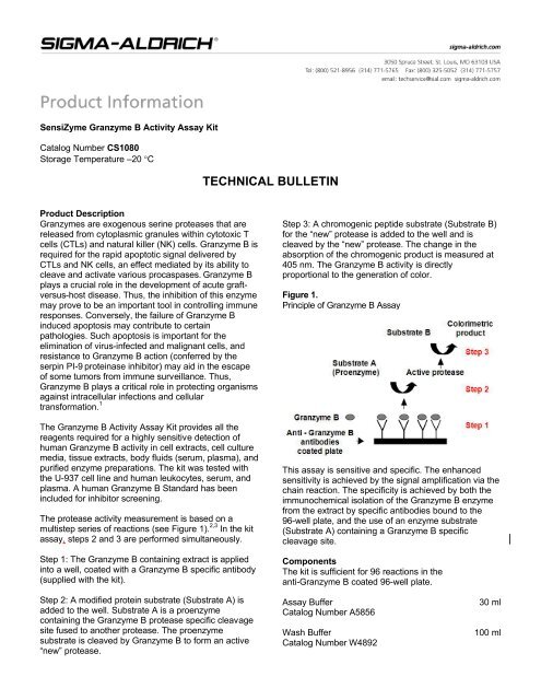 SensiZyme Granzyme B Activity Assay Kit (CS1080 ... - Sigma-Aldrich