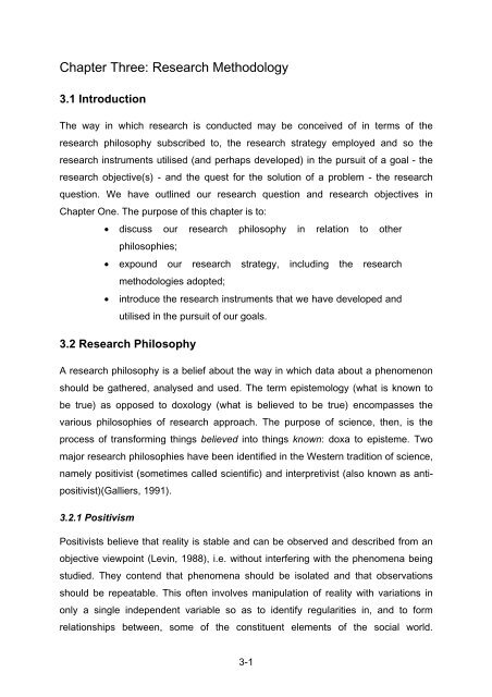 Research Methodology - Department of Information Systems