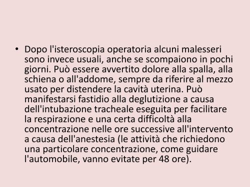 Dopo l'isteroscopia L'ist