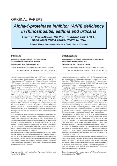 Alpha-1-proteinase inhibitor (A1PI) deficiency in ... - MedPress