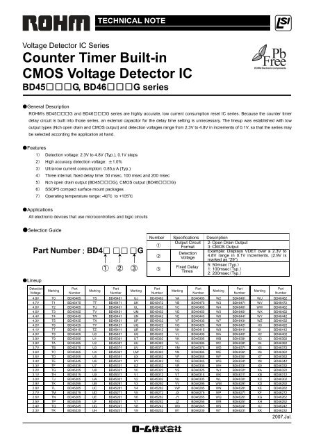 Counter Timer Built-in CMOS Voltage Detector IC