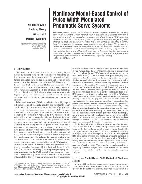 Nonlinear Model-Based Control of Pulse Width Modulated ...
