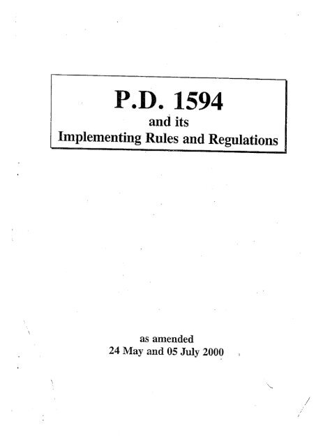 P.D. 1594 Implementing Rules and Regulations - GPPB