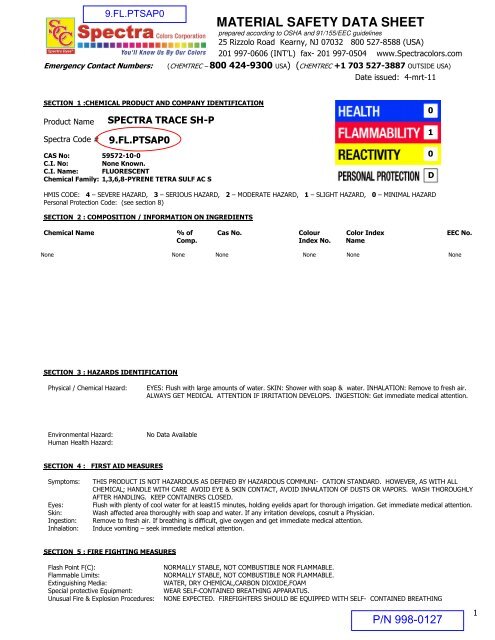 View MSDS - Turner Designs