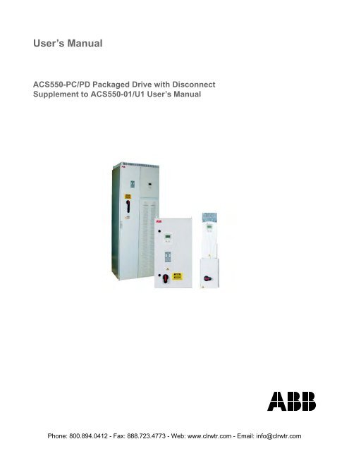 ABB ACS550-PC/PD Packaged Drive with Disconnect Supplement