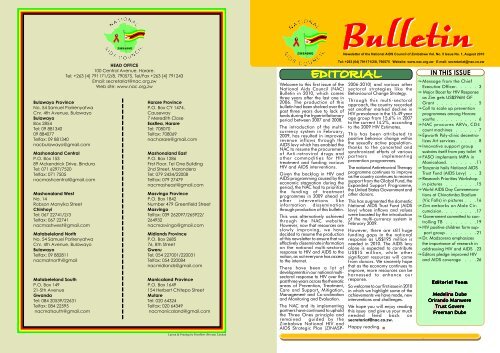 NAC Bulletin Final fin - National AIDS Council of Zimbabwe