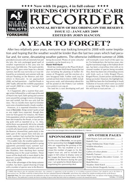 recorders - Potteric Carr Nature Reserve