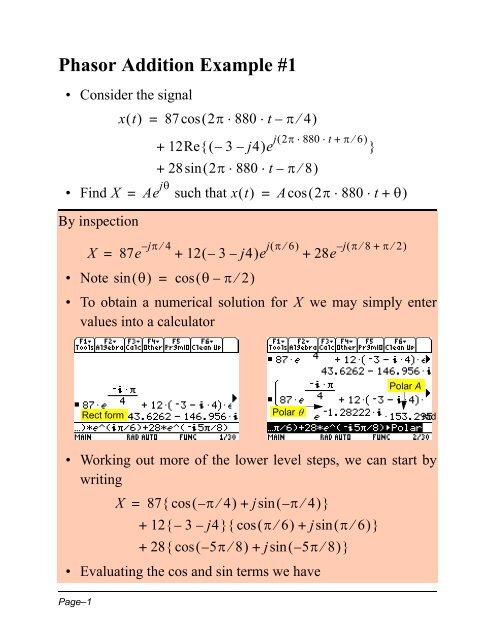 Phasor Addition Example #1