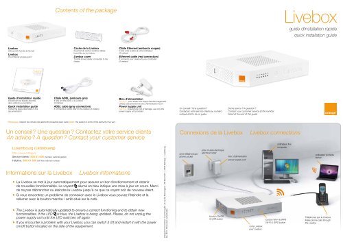 guide pratique Livebox 2 - Orange Luxembourg