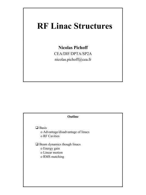 RF Linac Structures - CERN Accelerator School