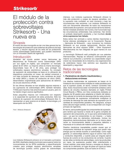 Documentación técnica de Strikesorb - Raycap