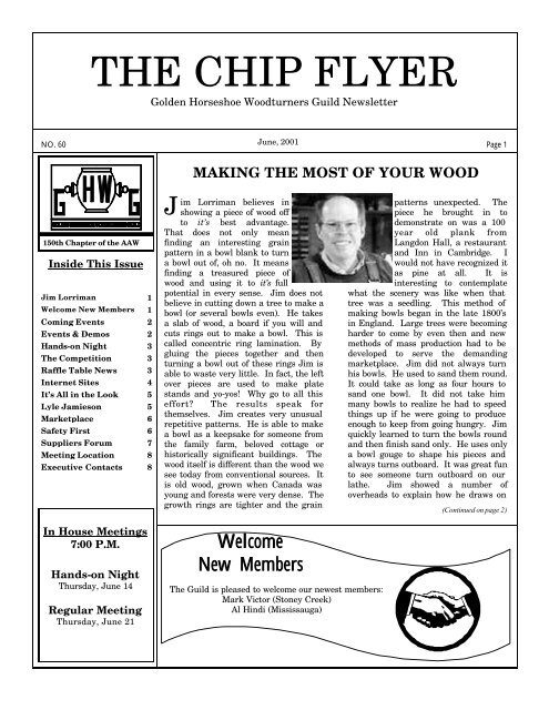 THE CHIP FLYER - Golden Horseshoe Woodturners Guild